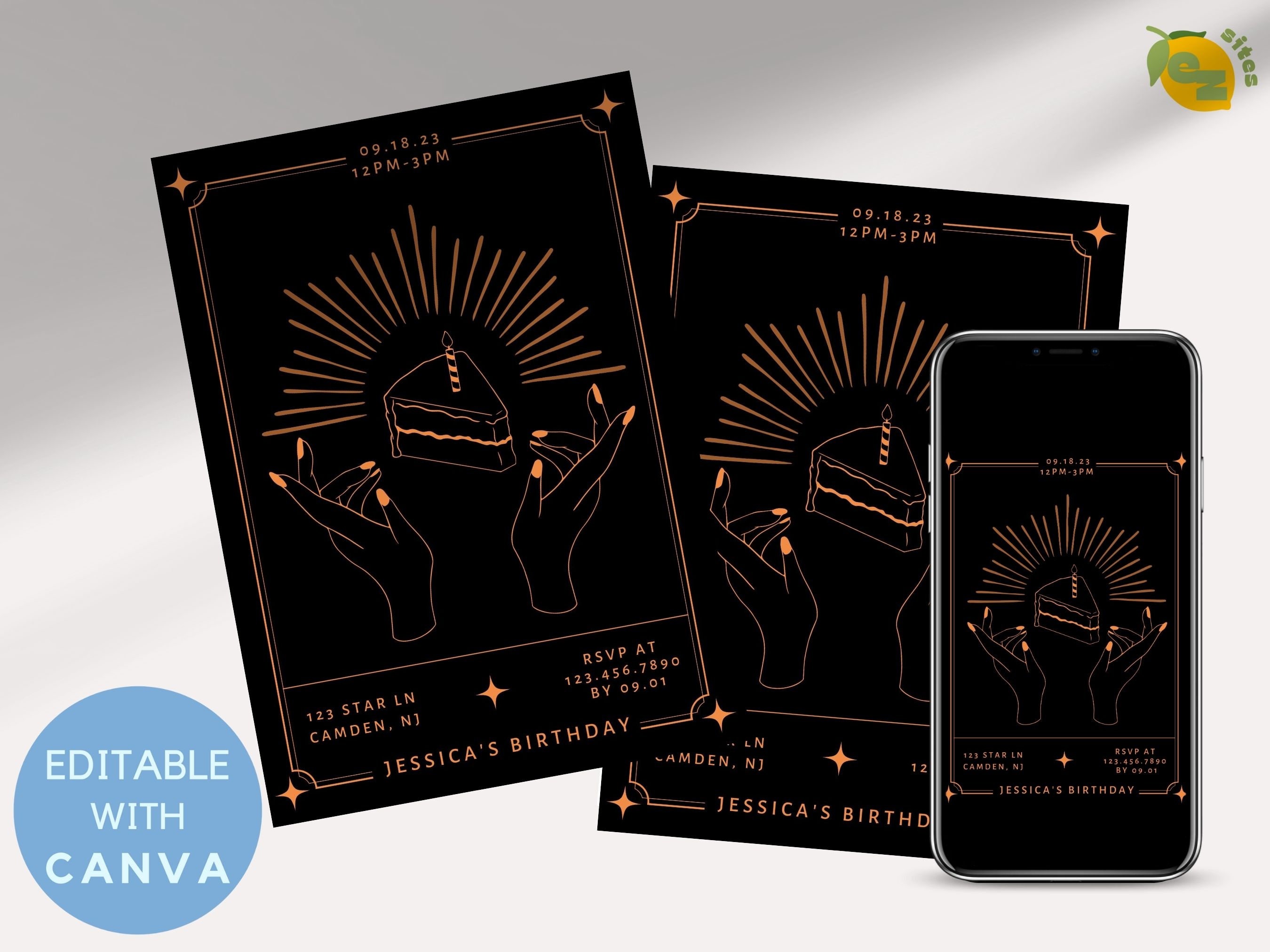 Editable Tarot Card Birthday Party Invitation | Mystical Birthday ...