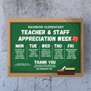 Editable Teacher Appreciation Week Flyer | School Staff Teacher ...