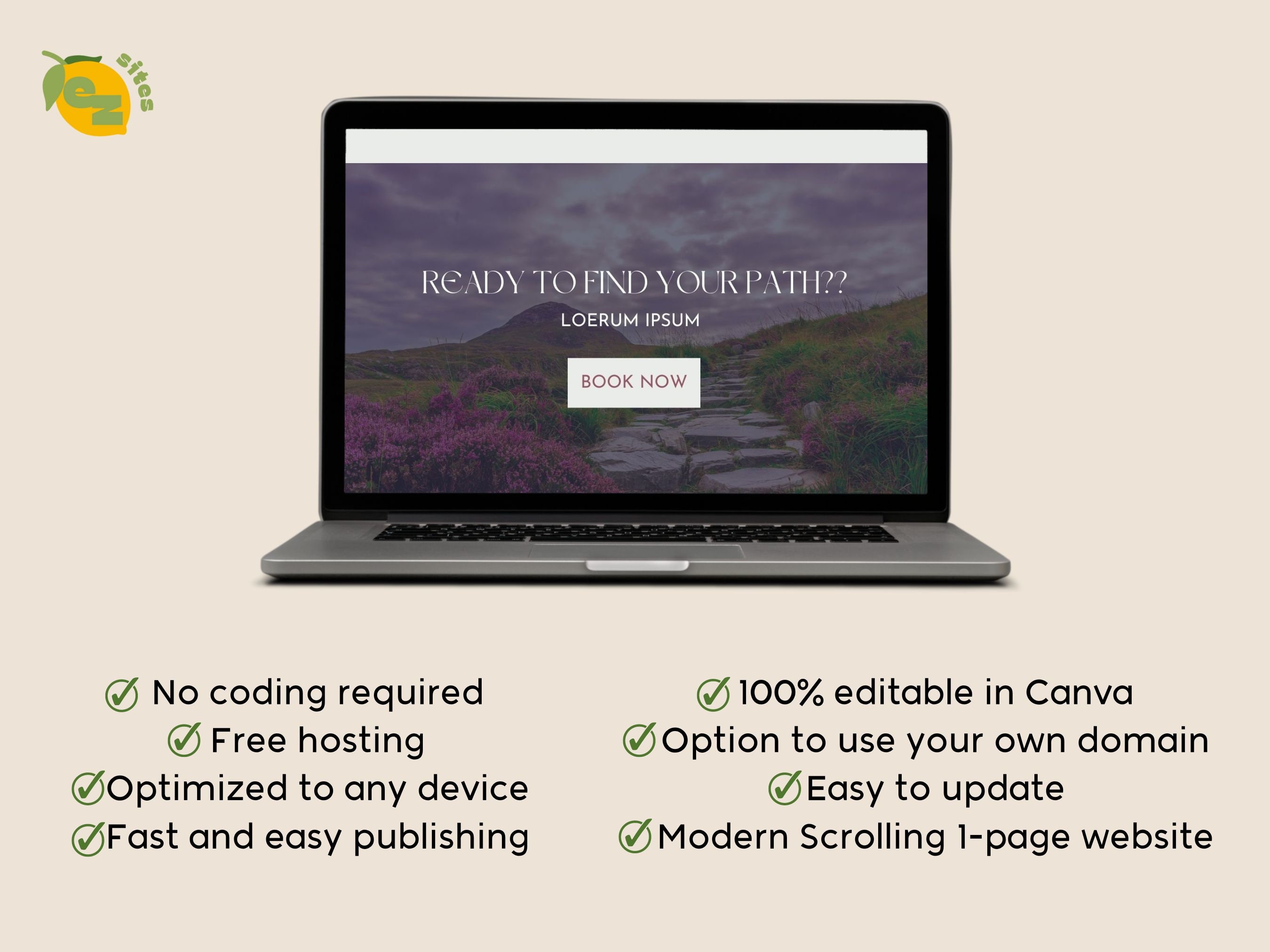 Spiritual Path Website Temple Canva | Spiritual Coach Website ...