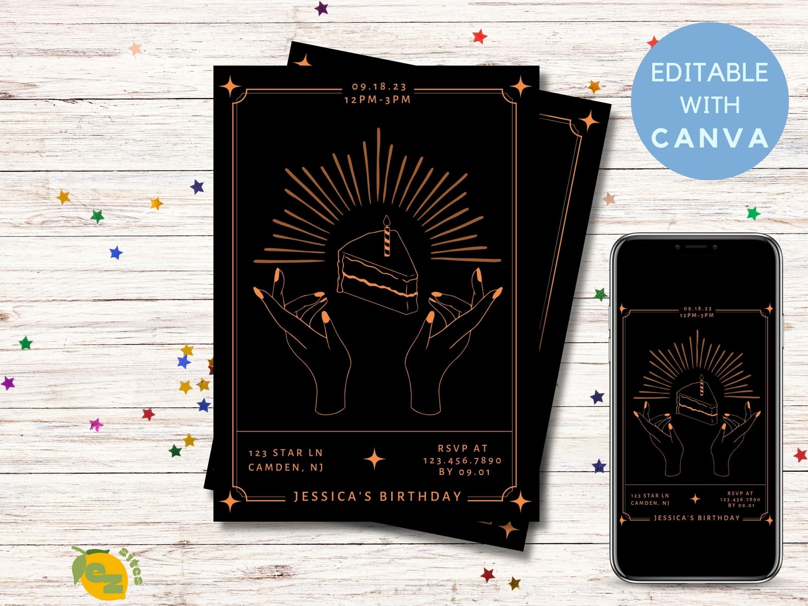 Editable Tarot Card Birthday Party Invitation | Mystical Birthday ...