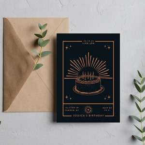 Editable Tarot Card Birthday Party Invitation | Mystical Birthday ...