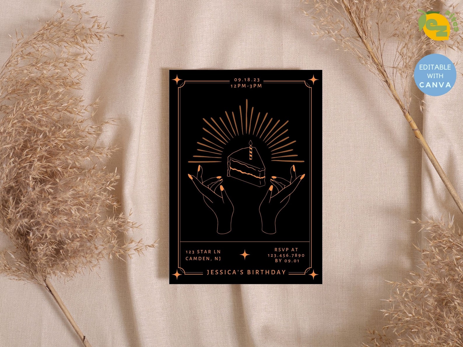 Editable Tarot Card Birthday Party Invitation | Mystical Birthday ...