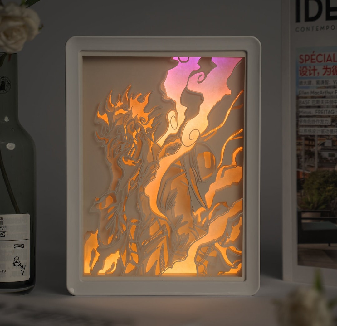 One Piece Luffy GEAR5 paper cut light box, handmade gift-10x7 - Etsy ...