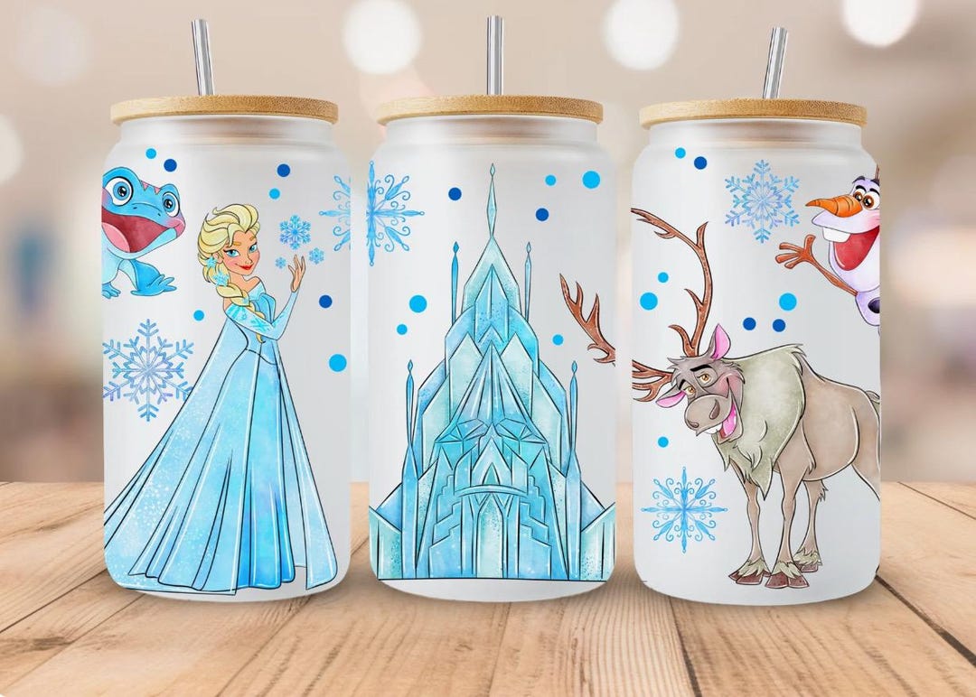 16oz ELSA Plastic Cup With Lid and Straw. - Etsy