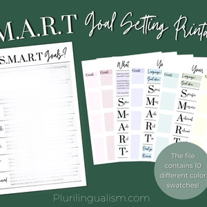 SMART Language Goals Printable | Goal Help, Foreign Language Goal ...