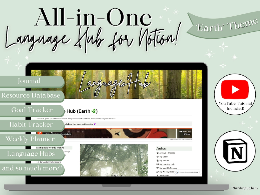 All-in-one Language Hub! Giant Notion Template for Language Learners ...