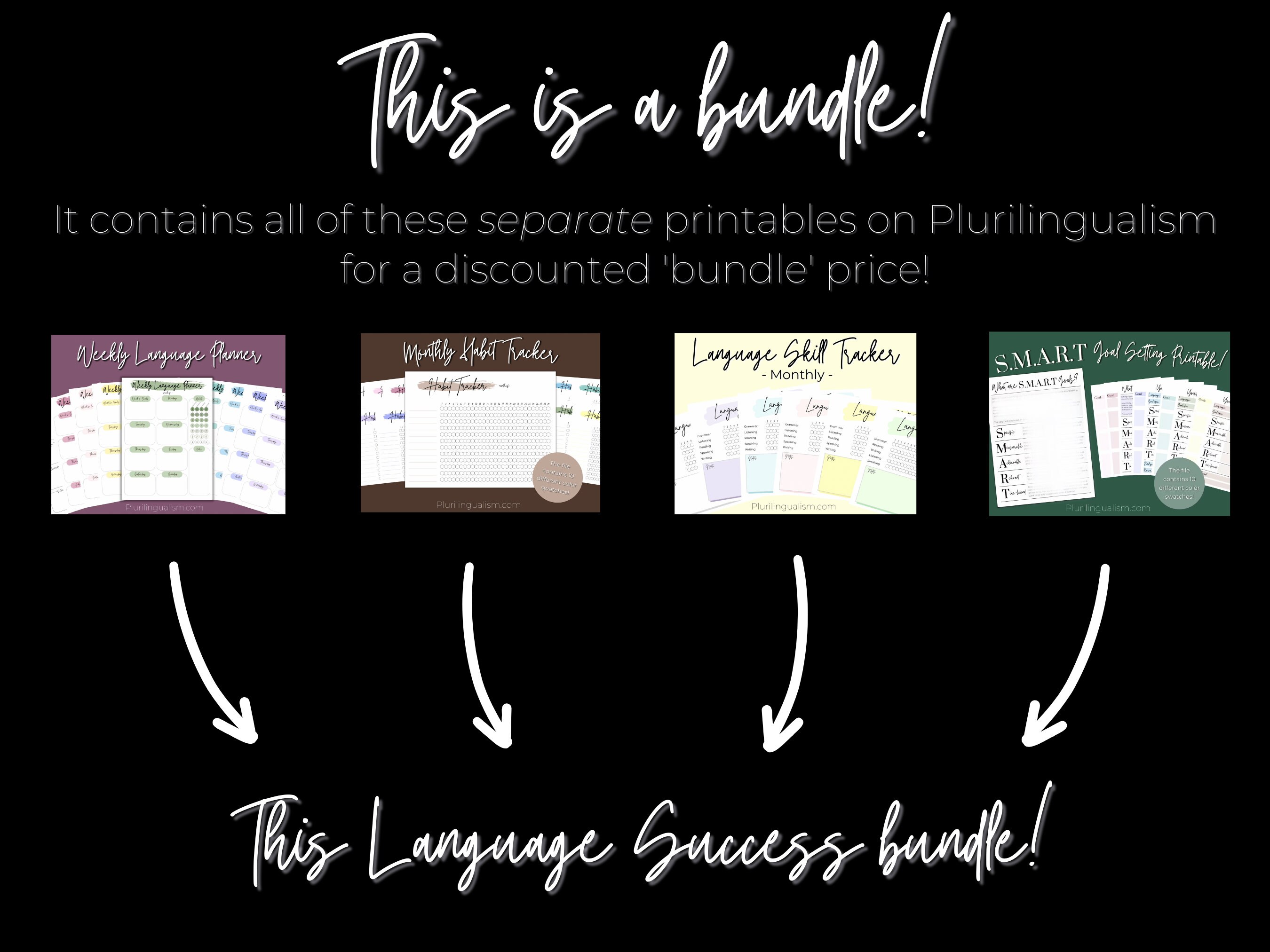Language Success Printable Bundle | Language Goal Setting Printable ...