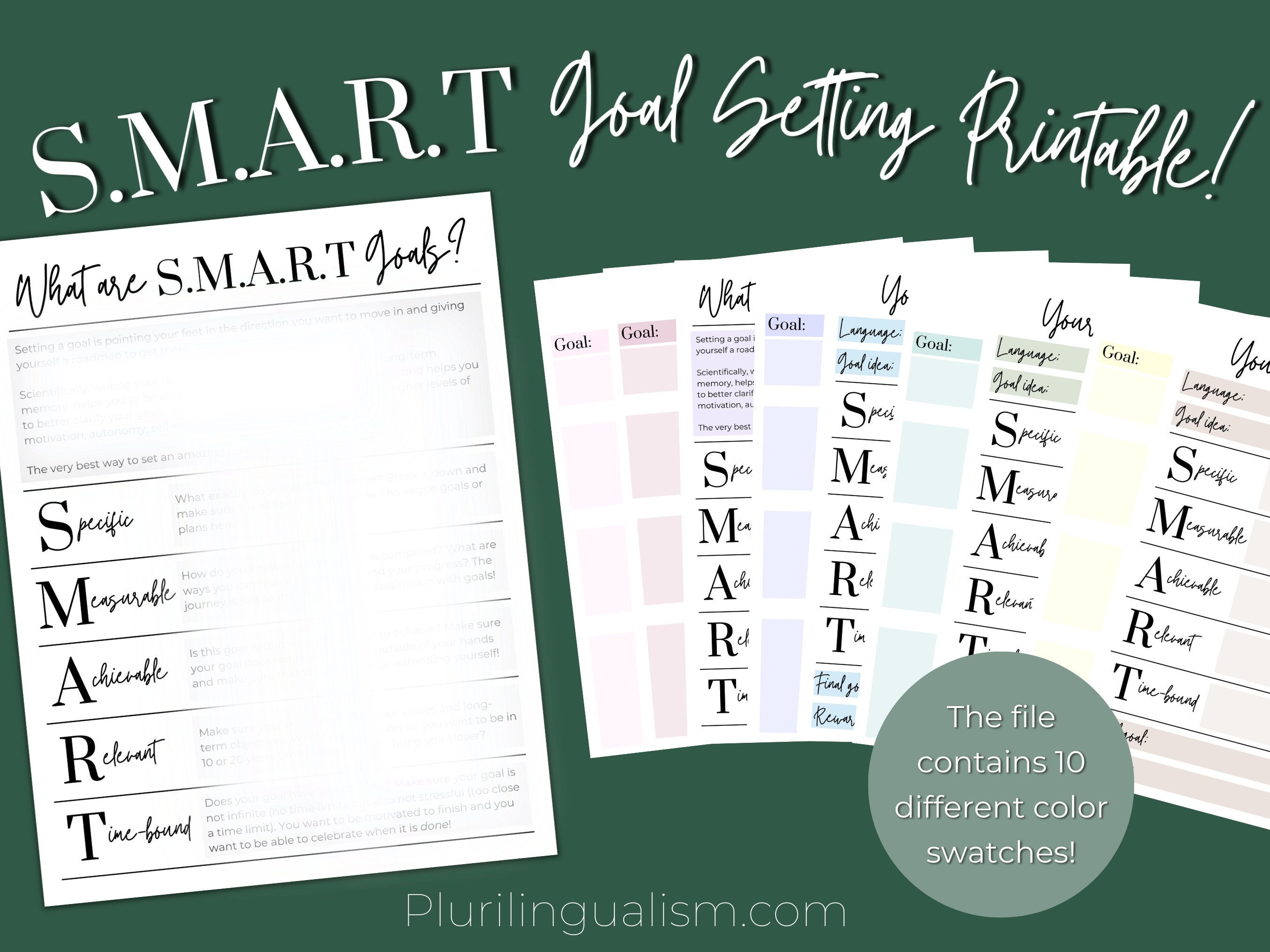 SMART Language Goals Printable | Goal Help, Foreign Language Goal ...