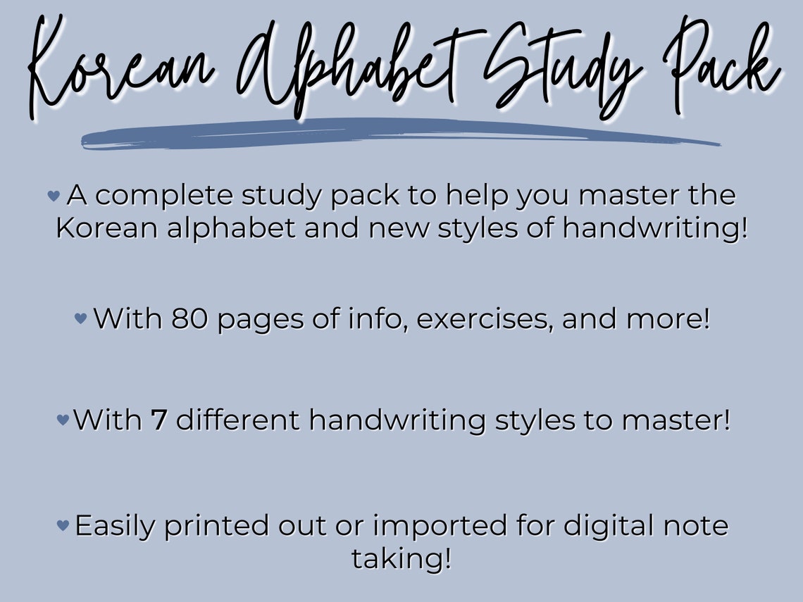 Korean Alphabet (hangul) Printable Bundle | Beginner Korean Worksheet ...