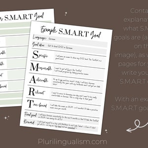 SMART Language Goals Printable | Goal Help, Foreign Language Goal ...
