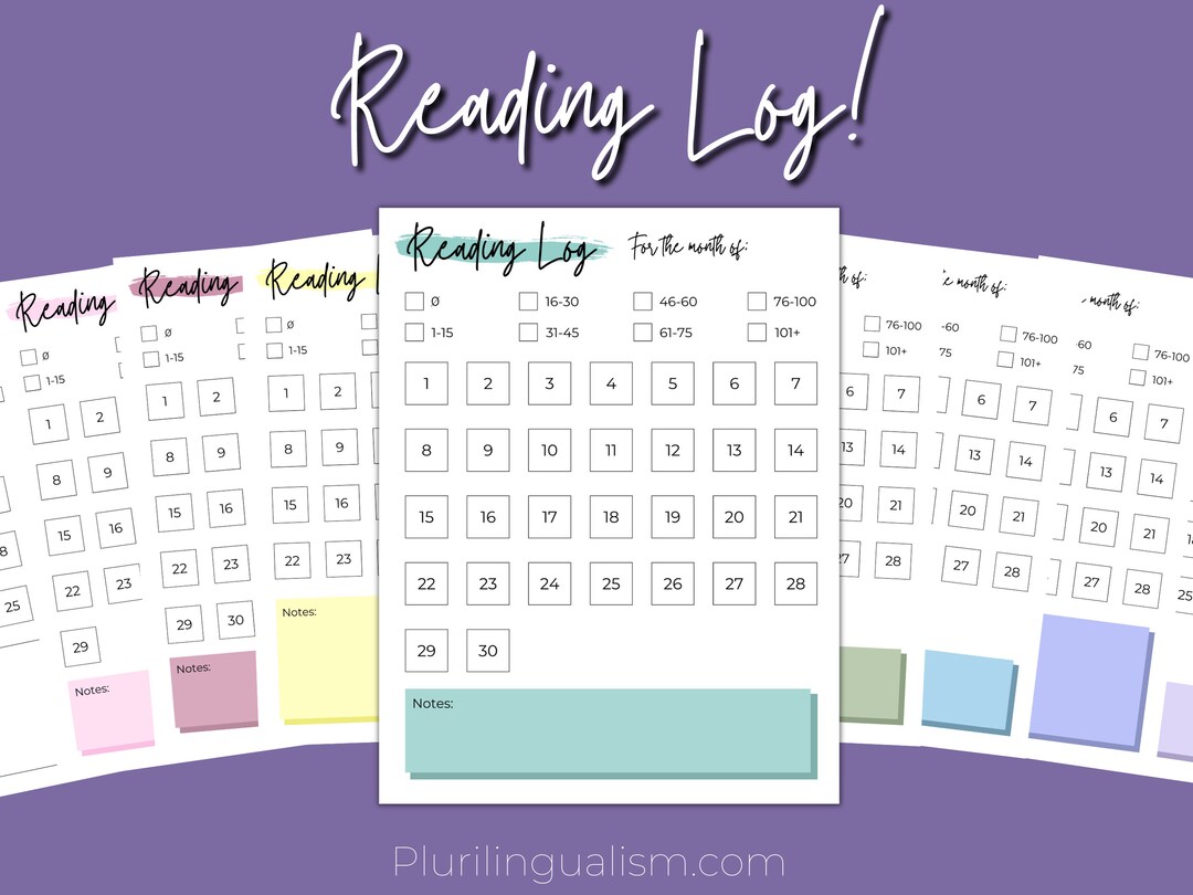 Page Log for Readers Page Tracker, Booklover Printable, Reading ...