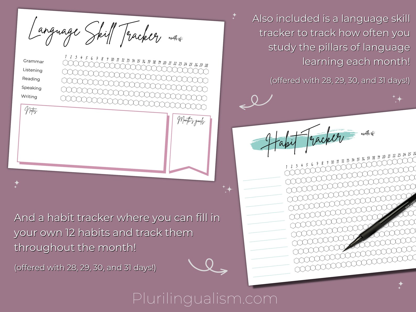 Language Success Printable Bundle Language Goal Setting Printable ...