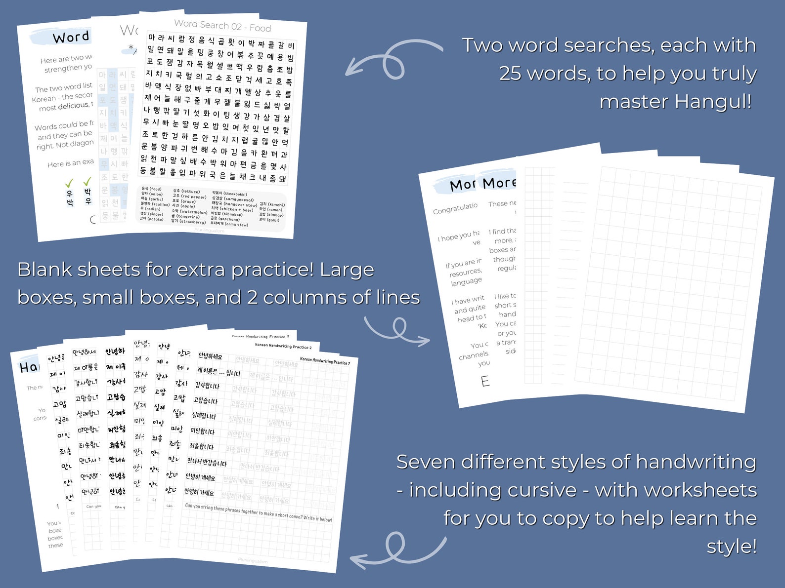 Korean Alphabet (hangul) Printable Bundle | Beginner Korean Worksheet ...