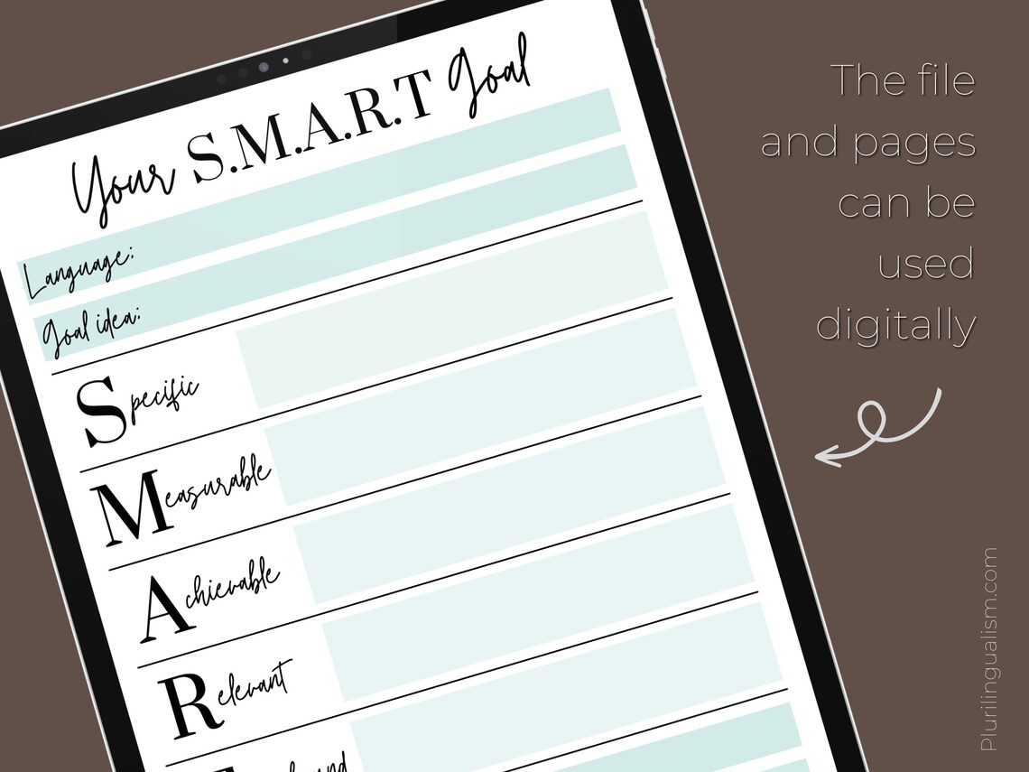 SMART Language Goals Printable | Goal Help, Foreign Language Goal ...