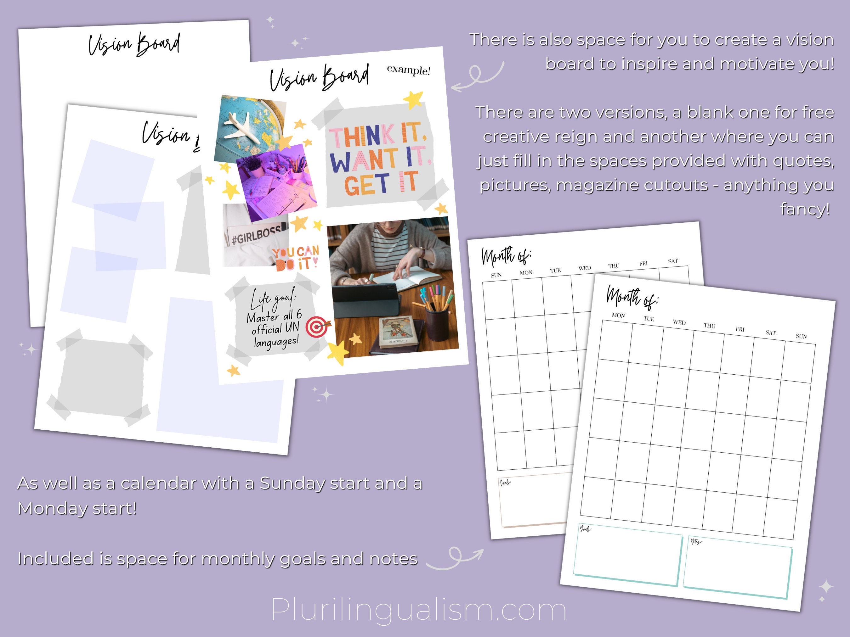 Language Success Printable Bundle | Language Goal Setting Printable ...