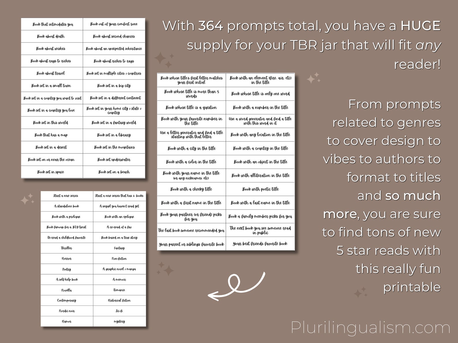 364 TBR Jar Reading Prompts! | Reading Prompts for Finding New Books ...