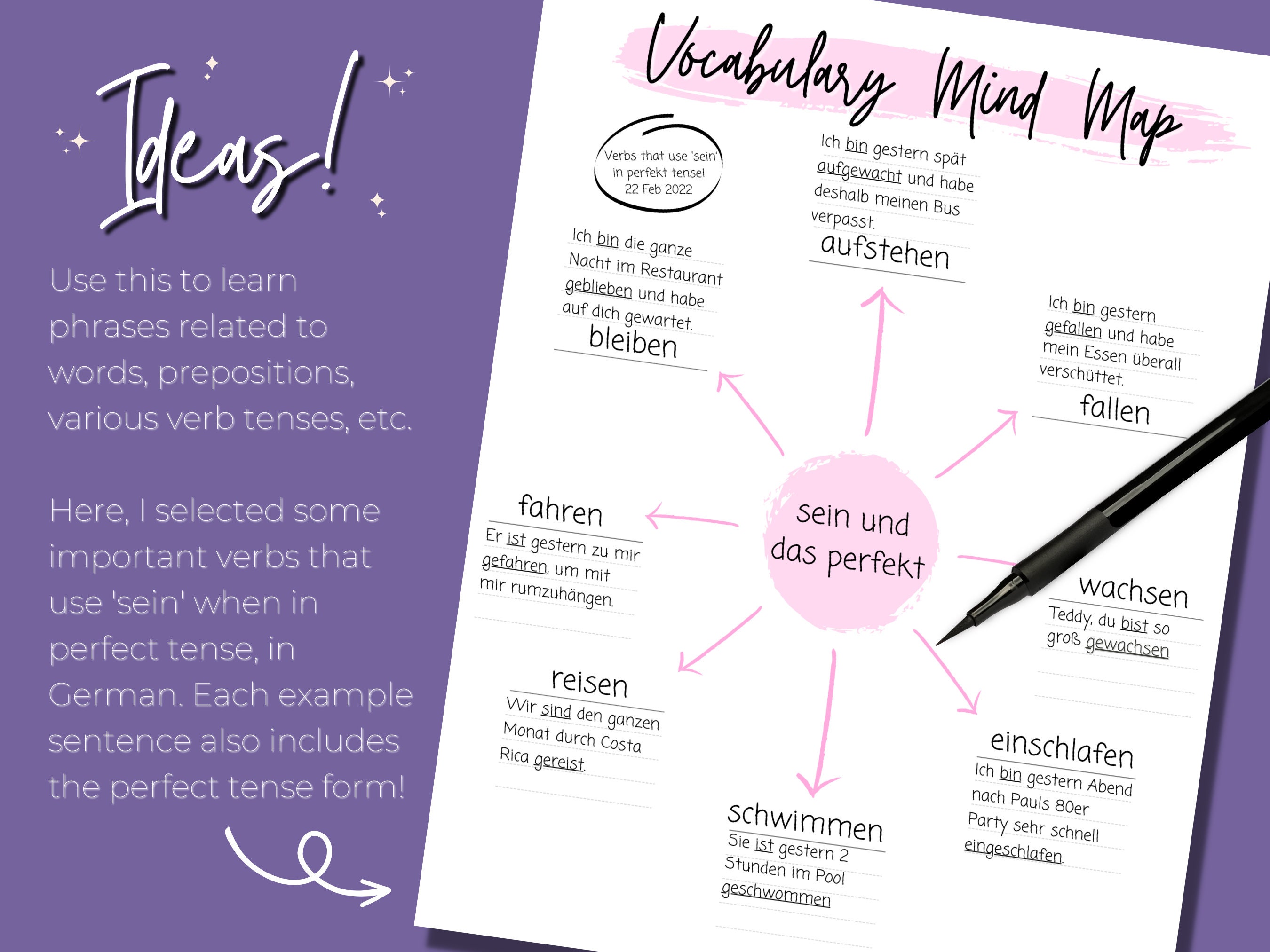Vocabulary Mind Map Printable Language Vocab Tracker, Vocab Printable ...