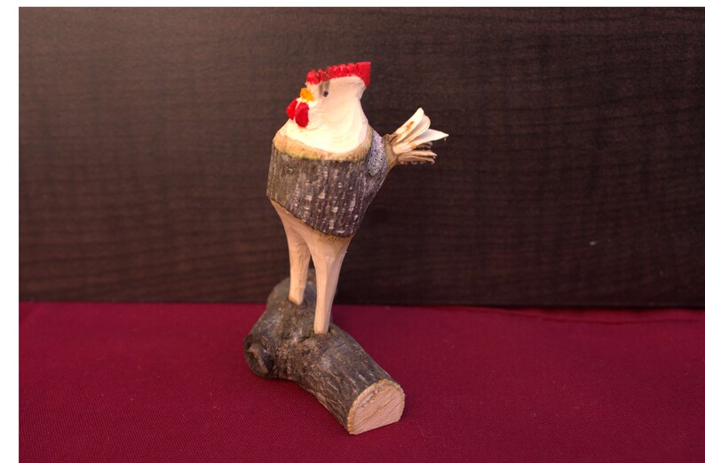 Hand-carved Wooden Rooster - Etsy