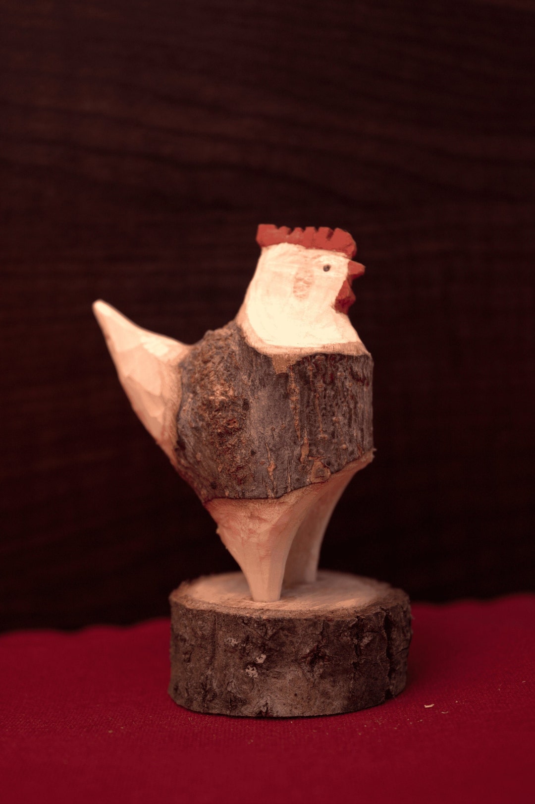 Hand-carved Wooden Hen - Etsy