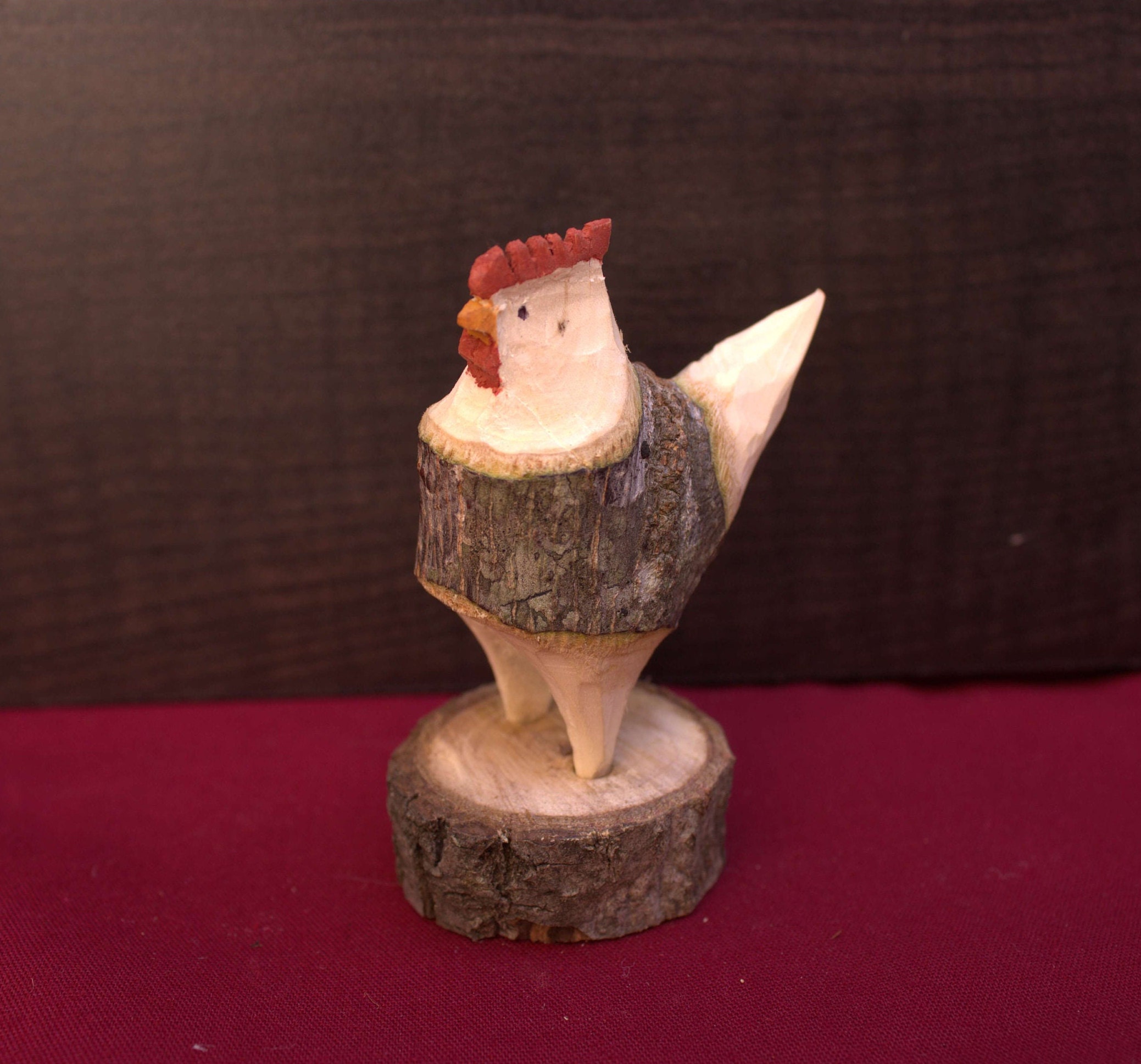 Hand-carved Wooden Hen - Etsy