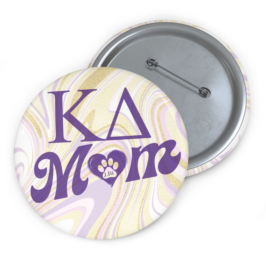 Kappa Delta Mom LSU Purple and Gold Game Day Button | Greek Life ...