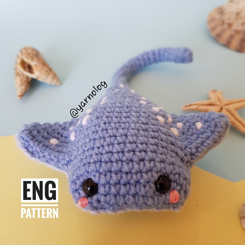 Crochet Stingray Digital Pdf English Amigurumi Pattern Big or - Etsy