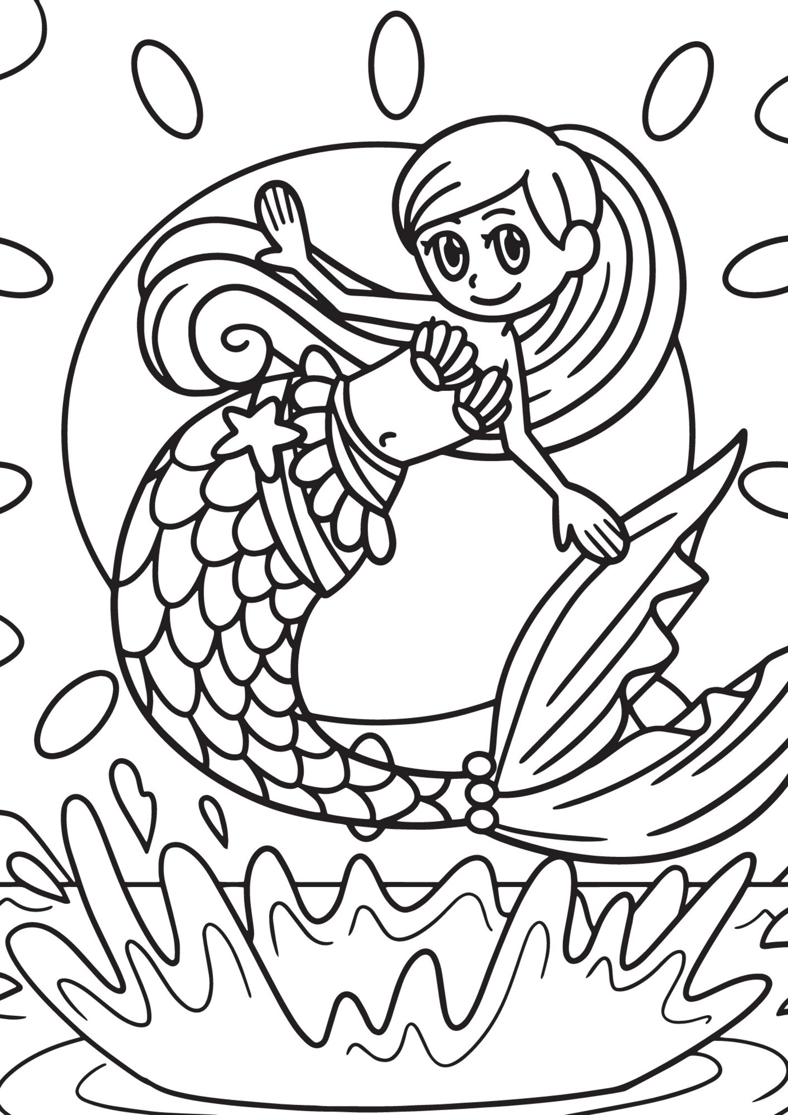 50 Printable Mermaid Colouring Pages Digital PDF Download Mermaid Games ...