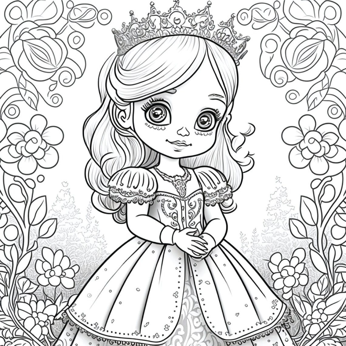 36 Printable Princess Colouring Pages Digital PDF Download Princess ...