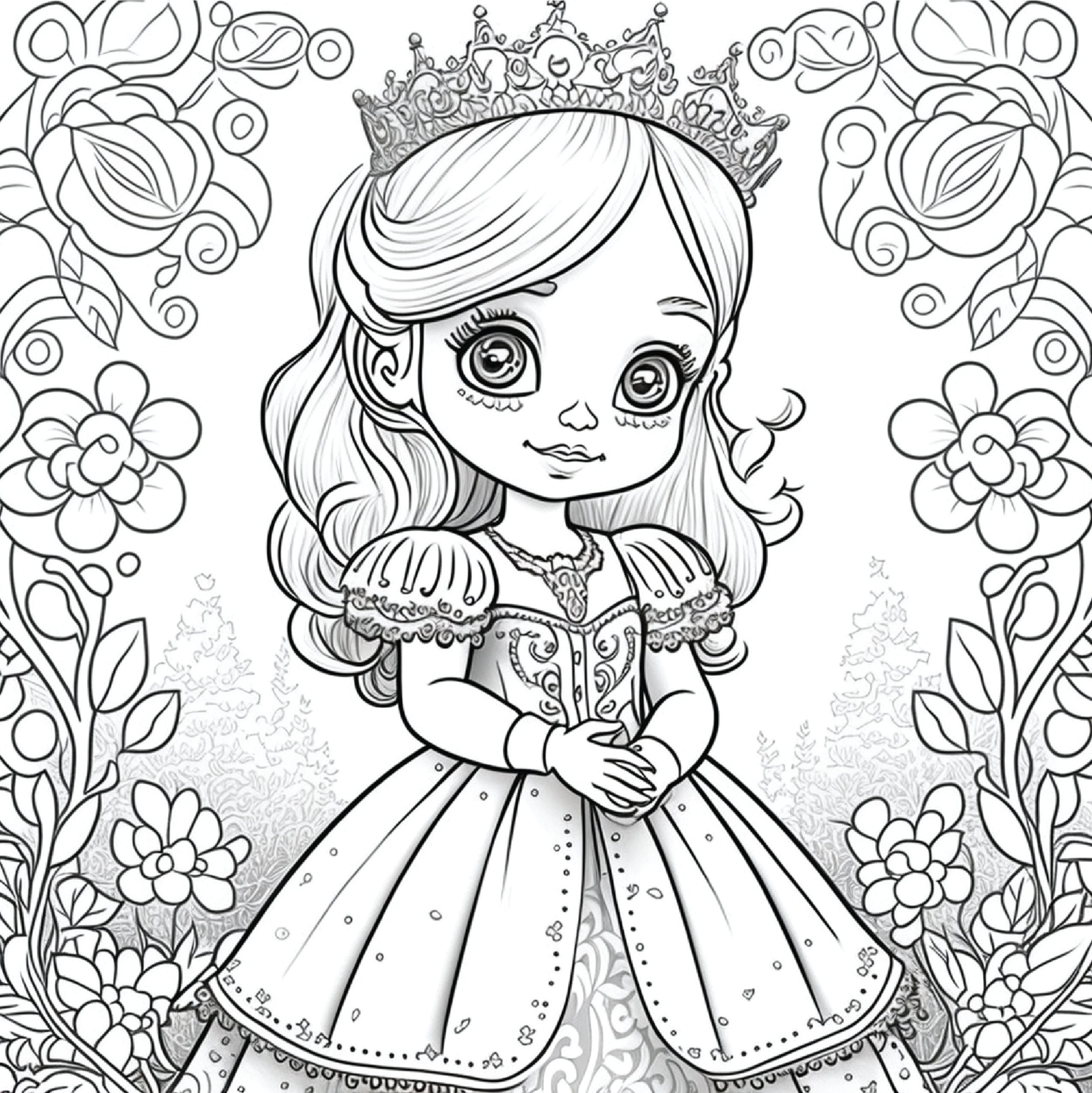 Coloring Princess Drawing