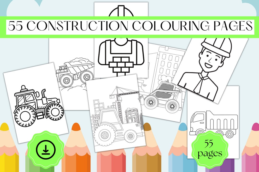 55 Printable Construction Colouring Pages - Digital Download ...