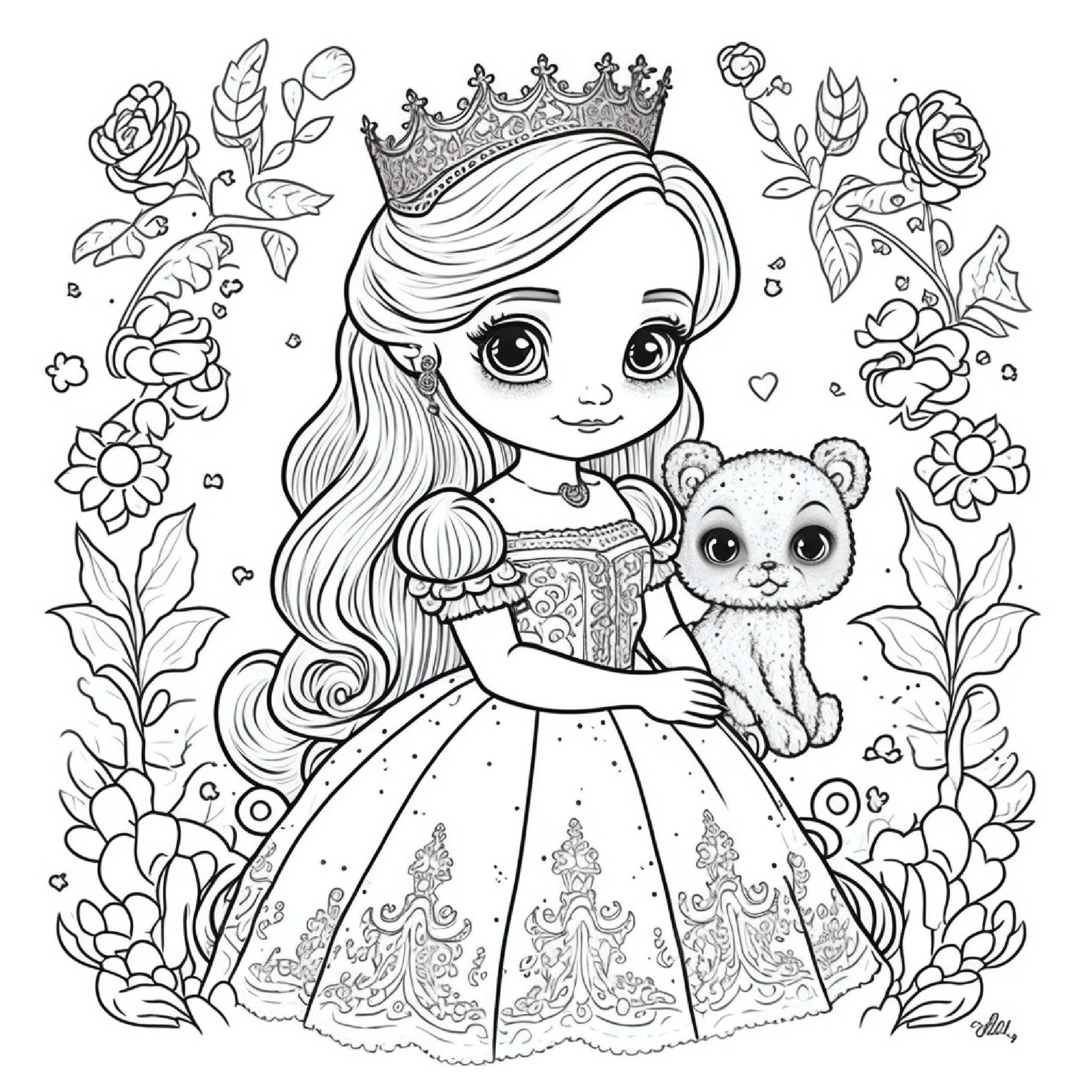 36 Printable Princess Colouring Pages - Digital PDF Download - Princess ...