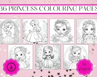 Printable Princess Colouring Book - Etsy