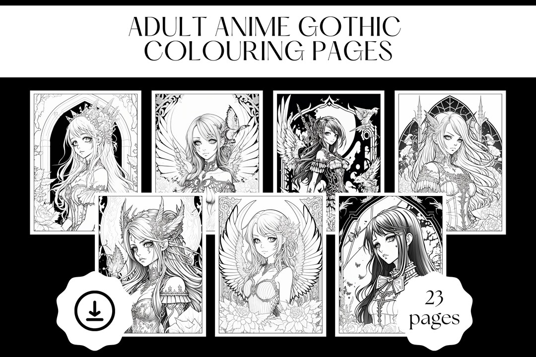 23 Printable PDF Adult Anime Colouring Pages - Fantasy Colouring ...