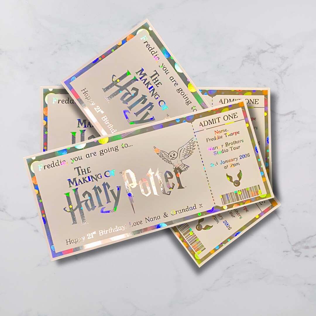 Personalised Harry Potter Event Ticket I Souvenir Voucher I Foil Ticket ...