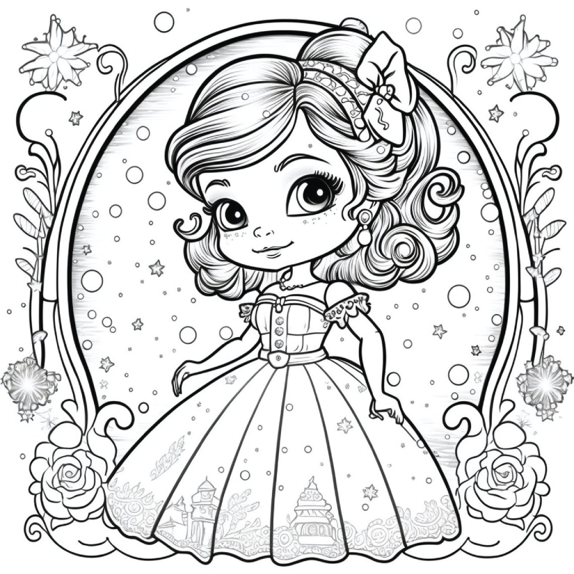 36 Printable Princess Colouring Pages Digital PDF Download Princess ...