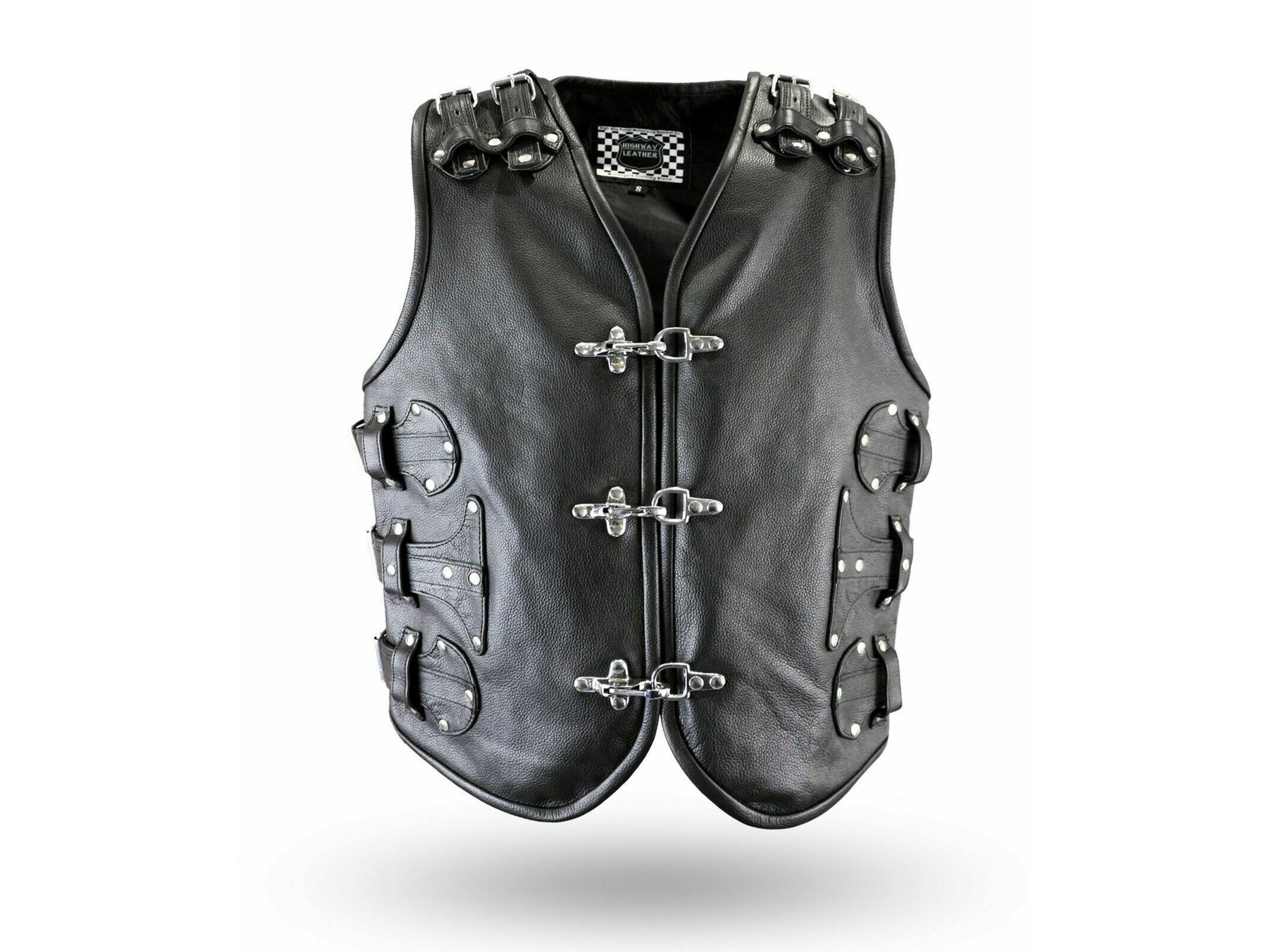Men's Rocker Leather Vest Buckle Strap Leather Vest, Unleash Your ...