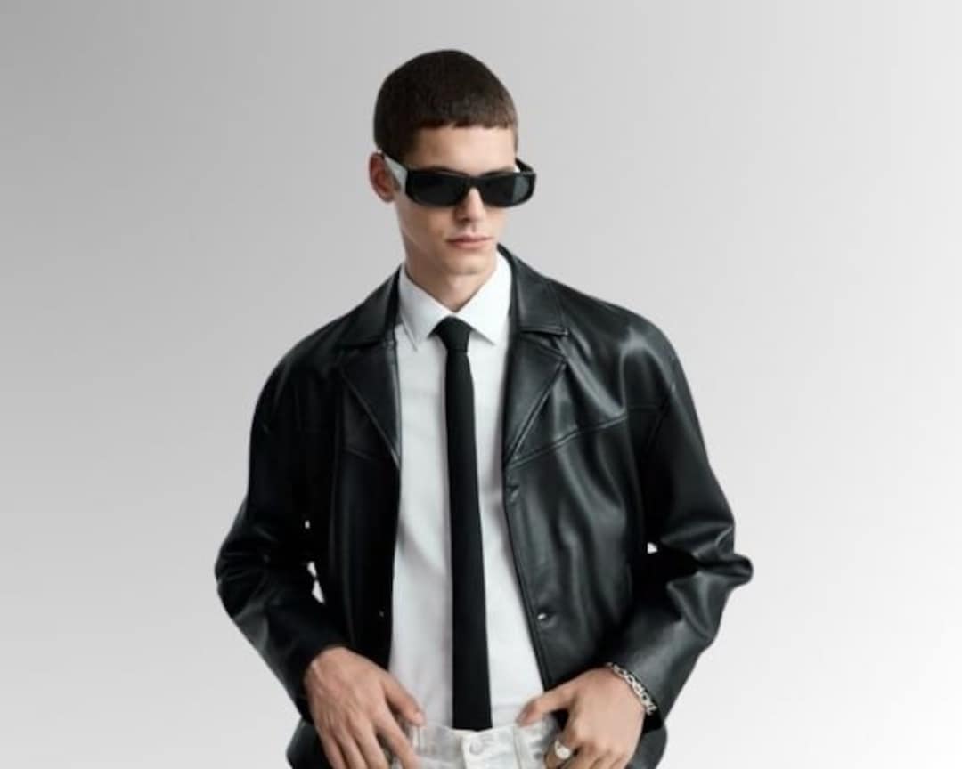 Men's Button Leather Jacket Feel Sophisticated by Wrapping Men Leather ...