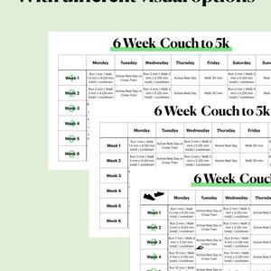 Couch to 5k - 6 Week Plan - Etsy