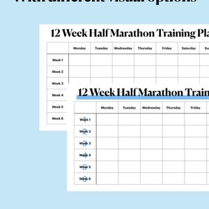12 Week Half Marathon Training Plan Bundle - Running Journal/plan ...