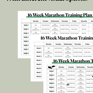 16 Week Marathon Training Plan Bundle - Running Journal/plan, Running ...