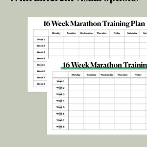 16 Week Marathon Training Plan Bundle - Running Journal/plan, Running ...