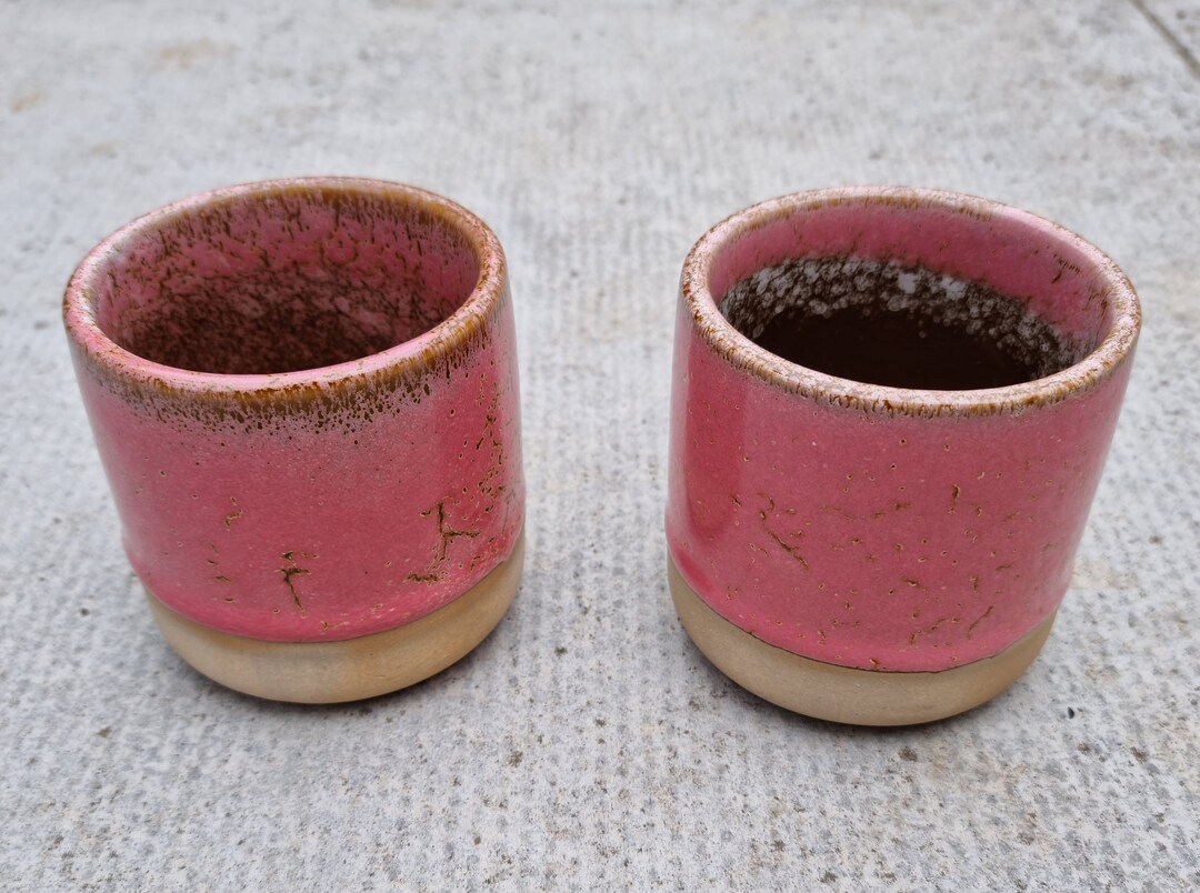 Pair of Vintage Two Tone Glazed Ceramic Pottery and Earthenware ...