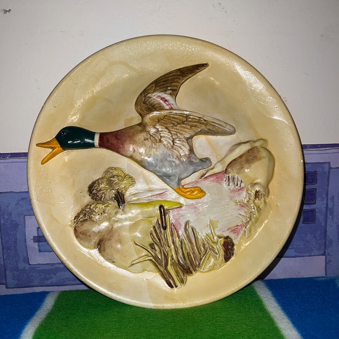 Vintage Round Wall Plaque Duck in Flight Mallard WH - Etsy Canada
