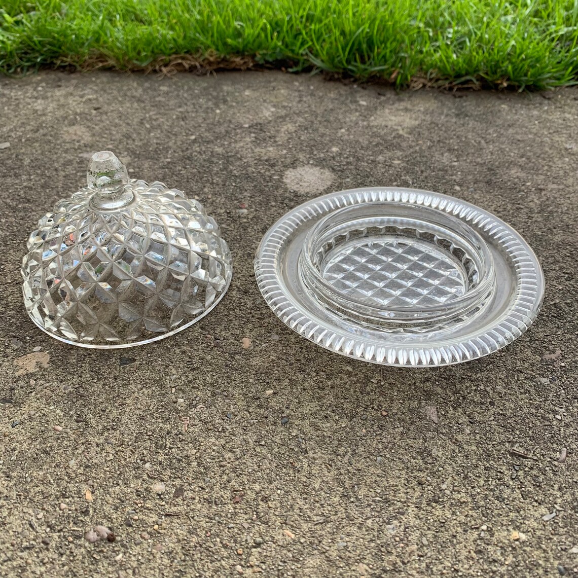 Crystal Cut Glass Round Lidded Bowl Butter Cheese Keeper - Etsy