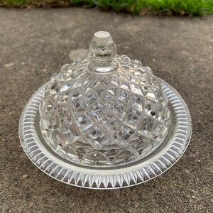 Crystal Cut Glass Round Lidded Bowl Butter Cheese Keeper - Etsy