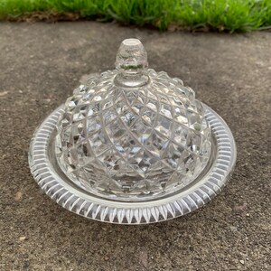 Crystal Cut Glass Round Lidded Bowl Butter Cheese Keeper - Etsy