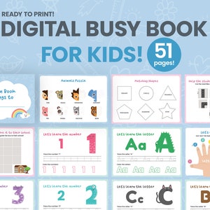 Busy Book Printable, Toddler Learning Binder, Preschool Activities ...