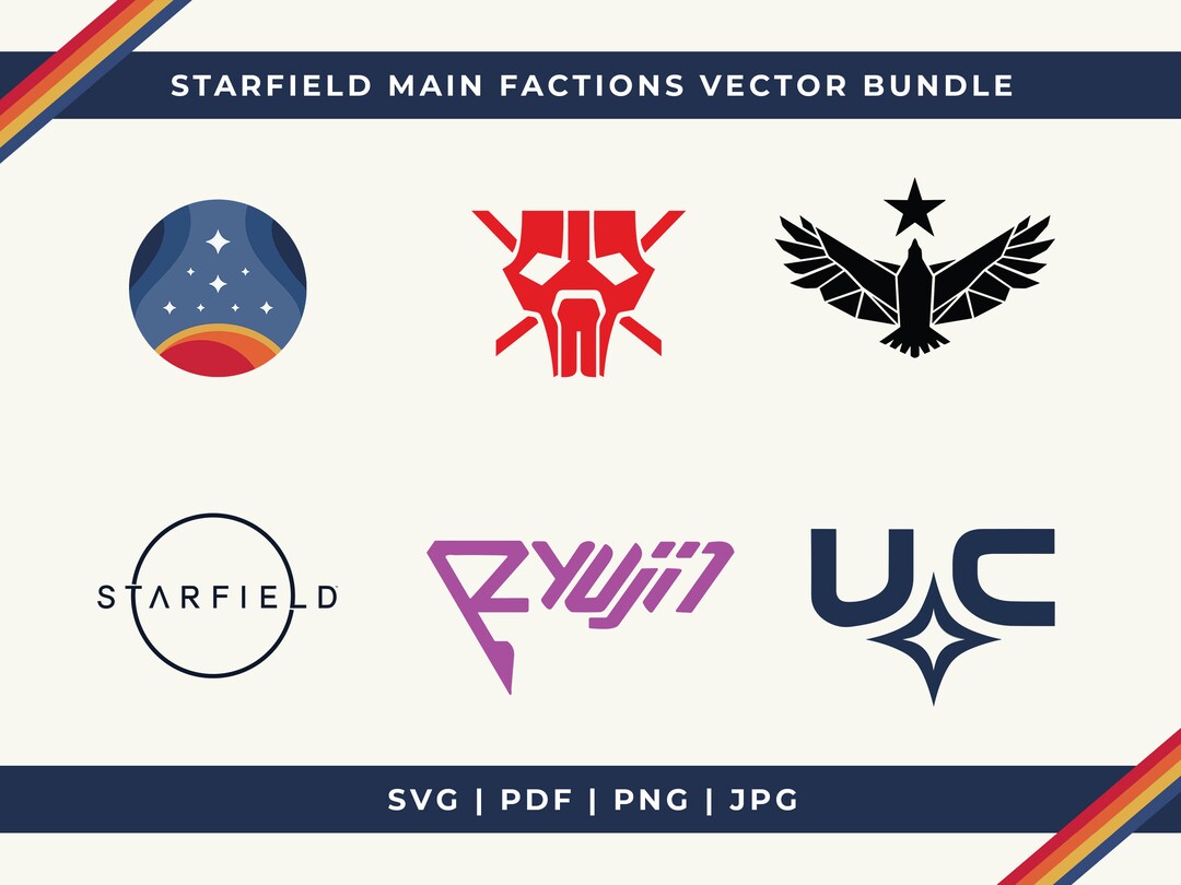 Starfield Bethesda Main Factions Vector Logo SVG PNG JPG Constellations ...