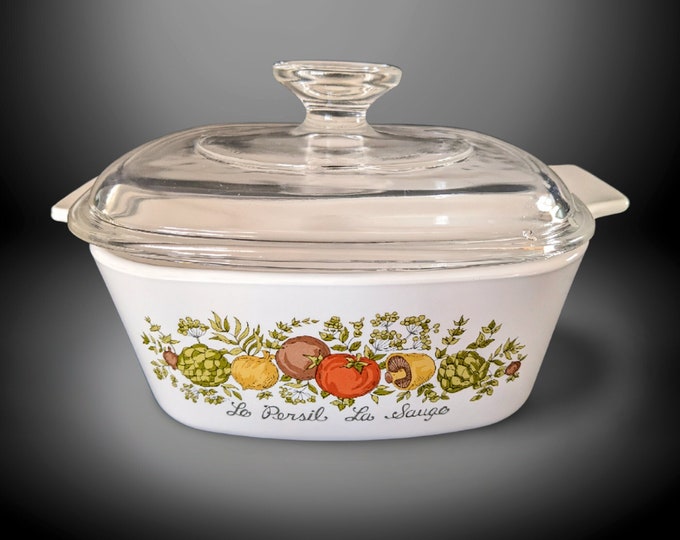 Vintage Kitchen Corelle Spice of Life Lidded Casserole Dish Collectible ...