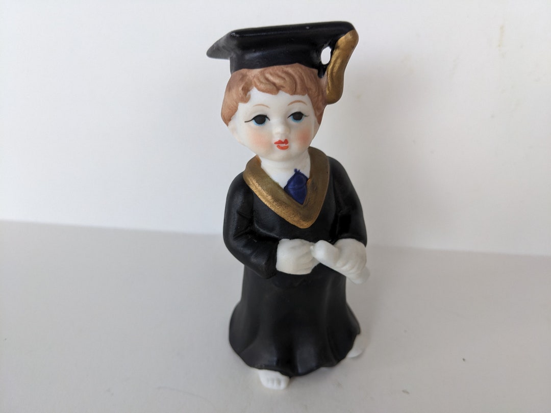 Vintage Graduation Cake Topper Boy Graduate Figurine Ceramic - Etsy